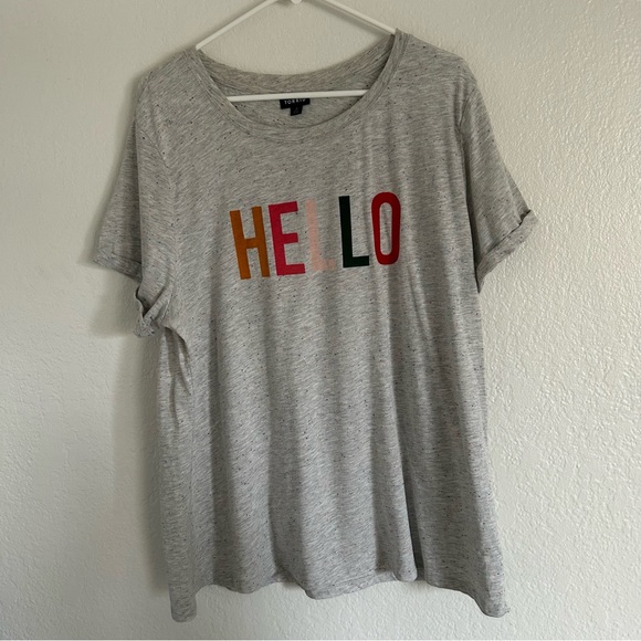 torrid | Tops | Torrid Hello Grey Confetti Tshirt Size 2 | Poshmark